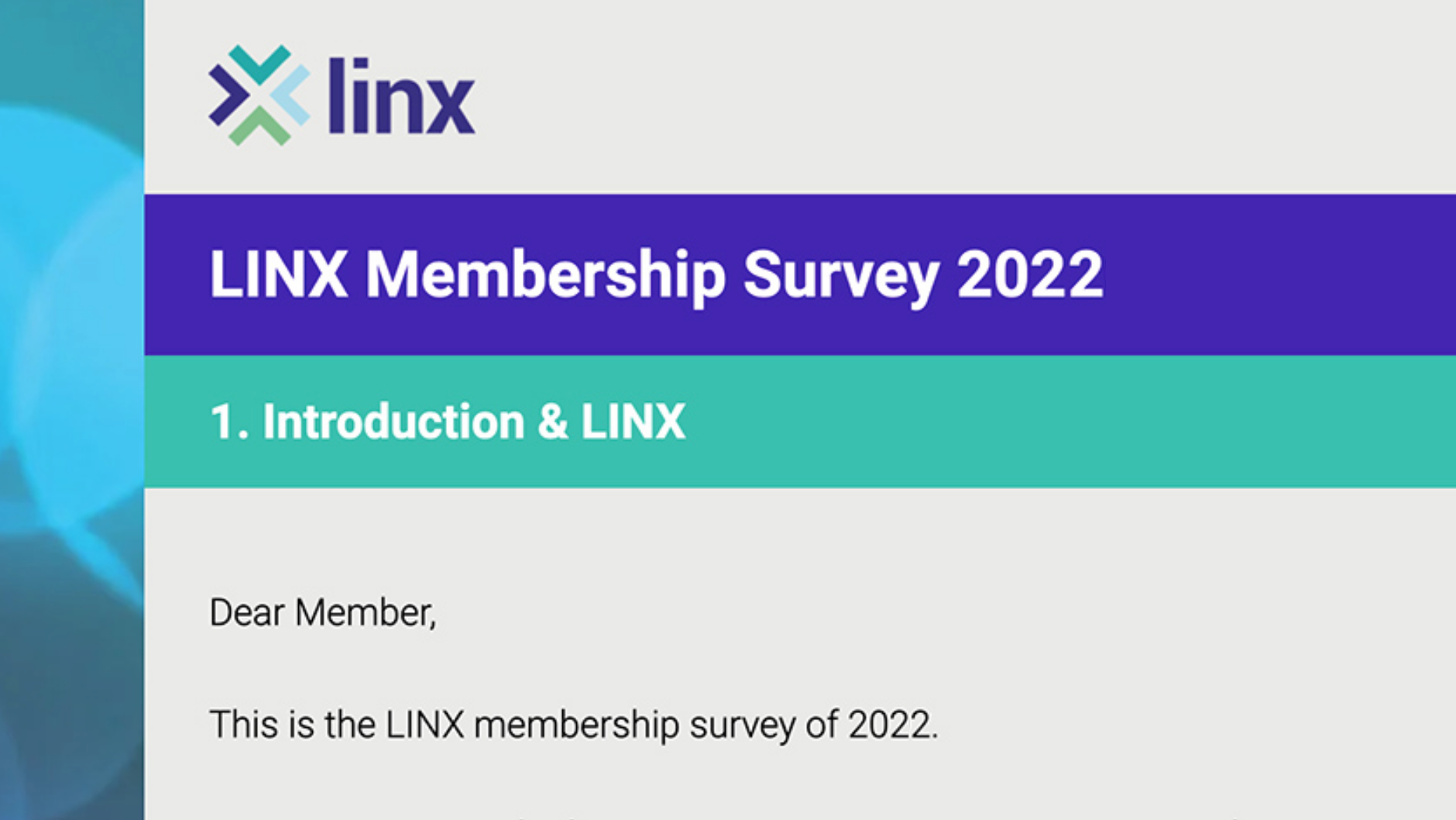 LINX 2022 Membership Survey Launched! - LINX